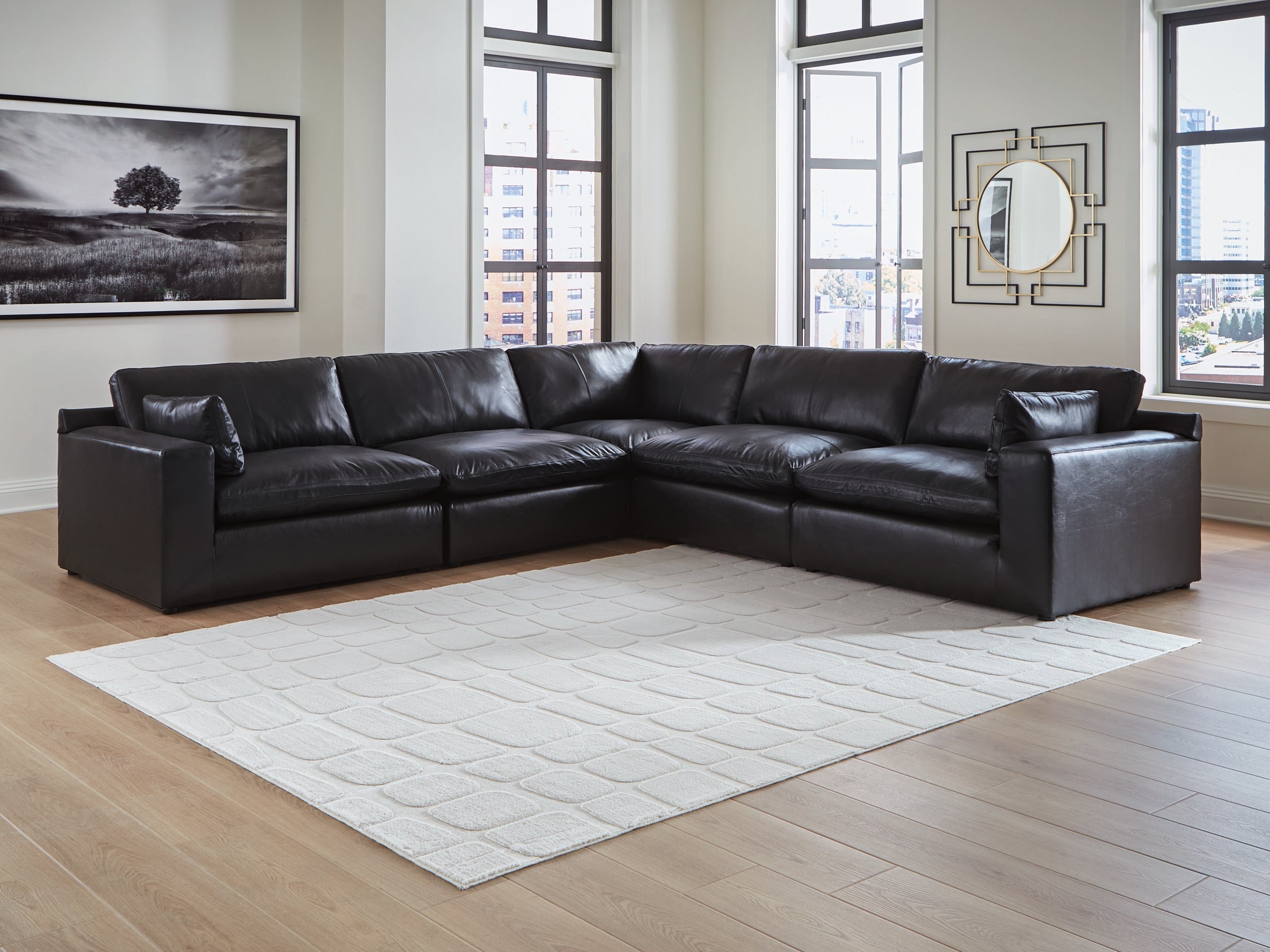 Emilia 5-Piece Leather Modular Sectional – DoReMi Sofa